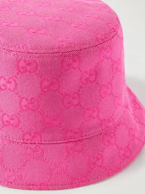 Gucci Fedora Reversible Cotton-blend Canvas-jacquard Bucket Hat