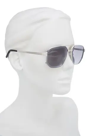 Cartier 60mm Polarized Pilot Sunglasses - Silver2