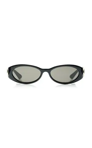 Gucci Gucci Oval-Frame Bio-Nylon Sunglasses Black