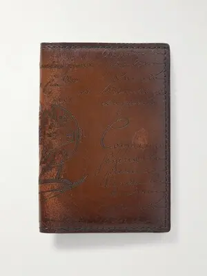 Berluti Jagua Neo Scritto Venezia Leather Bifold Cardholder - Brown