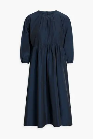 Max Mara Gathered Sateen Midi Dress