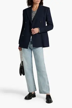 Max Mara Zelma Double-breasted Crepe Blazer - Navy