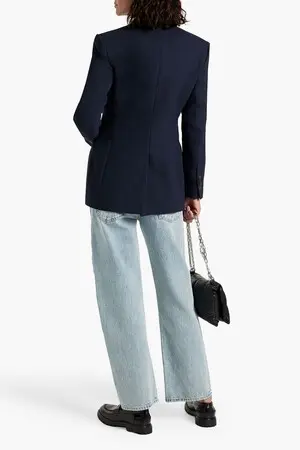 Max Mara Zelma Double-breasted Crepe Blazer - Navy