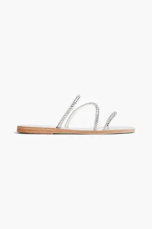 ANCIENT GREEK SANDALS Ancient Greek Sandals Polytimi Crystal-Embellished Sandals Silver
