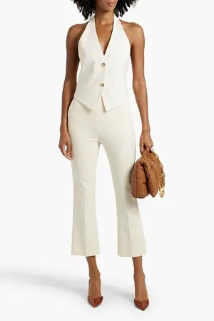 Max Mara Nepeta Grain De Poudre Wool-blend Kick-flare Pants - Ivory