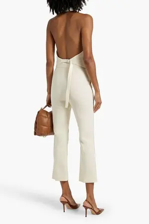 Max Mara Nepeta Grain De Poudre Wool-blend Kick-flare Pants - Ivory