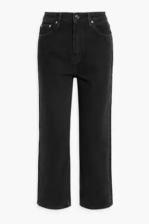 GANNI GANNI Misy Cropped Straight-Leg Jeans - Black