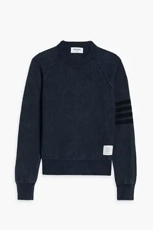 Thom Browne Thom Browne Ribbed Cashmere Sweater - Navy