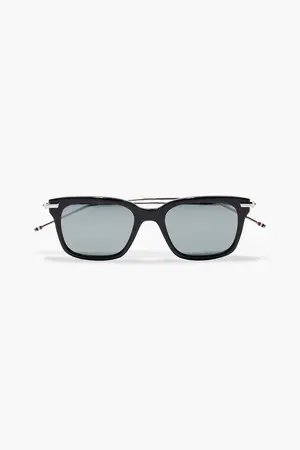 Thom Browne D-frame Silvertone And Acetate Sunglasses - Midnight Blue