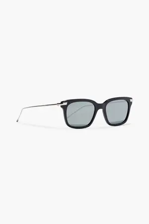 Thom Browne D-frame Silvertone And Acetate Sunglasses - Midnight Blue