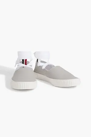 Thom Browne Grosgrain-trimmed Canvas Sneakers