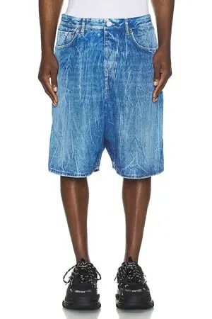 Balenciaga Trompe L'oeil Short In Blue