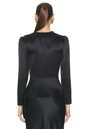 Saint Laurent Satin Long Sleeve Blouse