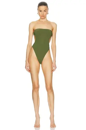 Saint Laurent Cut Out One Piece Swimsuit - Cactus