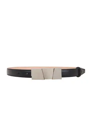 Khaite KHAITE Axel Leather Belt Black & Antique Silver