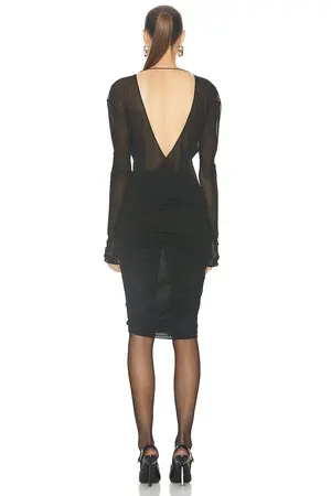 Saint Laurent Jersey Long Sleeve Dress