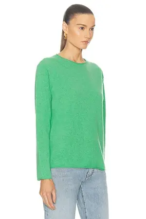 THE ELDER STATESMAN Tranquility Roll Crew Sweater In Green