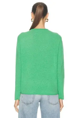 THE ELDER STATESMAN Tranquility Roll Crew Sweater In Green