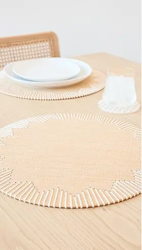 KIM SEYBERT Dream Weaver Placemat Set Of 4 - Natural/white