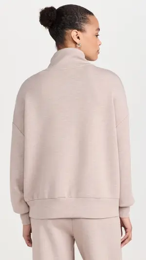 Varley Hawley Half Zip Sweatshirt - Taupe Marl