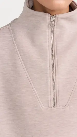 Varley Hawley Half Zip Sweatshirt - Taupe Marl