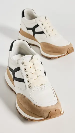 Veronica Beard Valentina Sneakers - Coconut/black