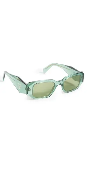 Prada Pr 17ws Rectangular Sunglasses - Transparent Sage