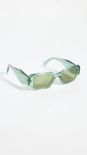 Prada Pr 17ws Rectangular Sunglasses - Transparent Sage