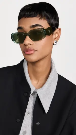 Prada Pr 17ws Rectangular Sunglasses - Transparent Sage