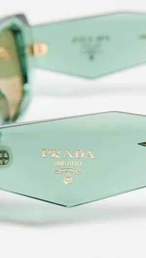 Prada Pr 17ws Rectangular Sunglasses - Transparent Sage