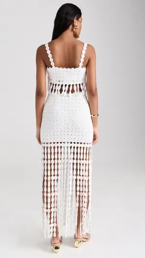 Saylor Elie Fringe Crochet Set - White
