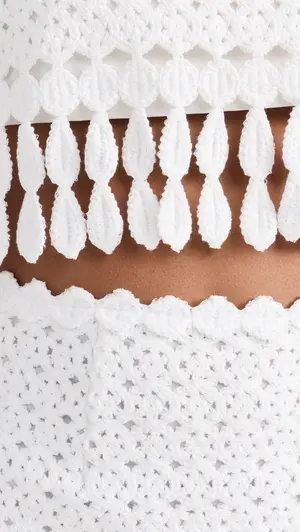 Saylor Elie Fringe Crochet Set - White