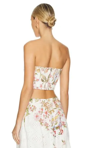 Hemant & Nandita Corset Top - White Floral