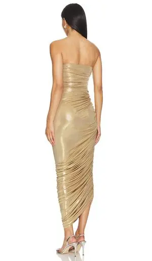 Norma Kamali Strapless Diana Gown In Metallic - Gold