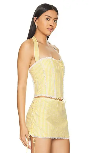 GUIZIO Gingham Lace Corset