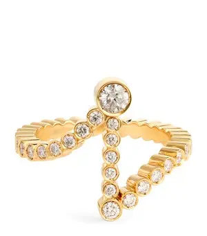 Sophie Bille Brahe Ensemble Initial Diamond Ring - Gold