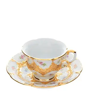 MEISSEN B-form Espresso Teacup And Saucer - Gold