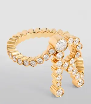 Sophie Bille Brahe Yellow Diamond Ensemble Initial 'r' Ring - Gold
