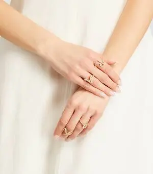 Sophie Bille Brahe Yellow Diamond Ensemble Initial 'r' Ring - Gold