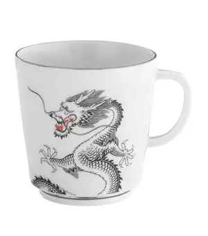 MEISSEN Porcelain-platinum Lucky Dragon Mug - Metallic