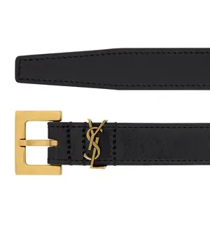 Saint Laurent Leather Monogram Belt