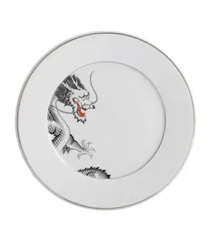 MEISSEN Porcelain-platinum Lucky Dragon Dessert Plate - Metallic