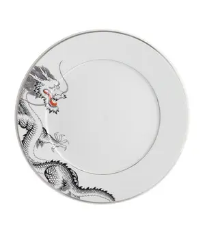 MEISSEN Porcelain-platinum Lucky Dragon Dinner Plate - Metallic