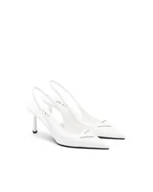 PRADA Prada Brushed Leather Slingback Pumps