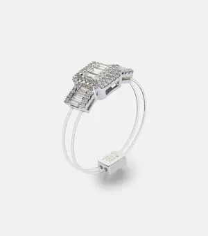 PERSEE Floating Diamond Ring In 18kt White Gold - Silver