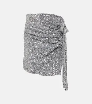 Rabanne Sequined Mini Skirt - Silver