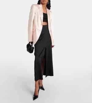 Sportmax Volante Satin Blazer - Pink