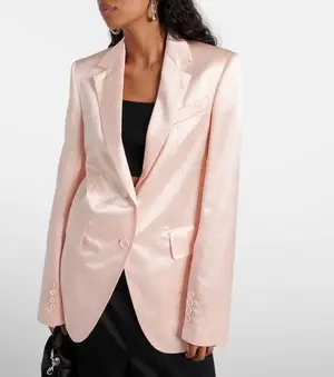 Sportmax Volante Satin Blazer - Pink