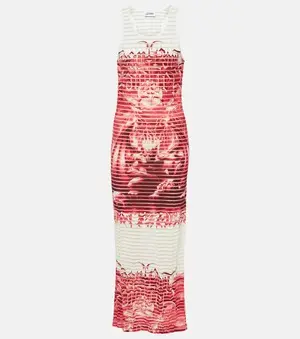 JEAN PAUL GAULTIER Striped Printed Maxi Dress - Red