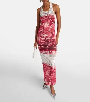 JEAN PAUL GAULTIER Striped Printed Maxi Dress - Red